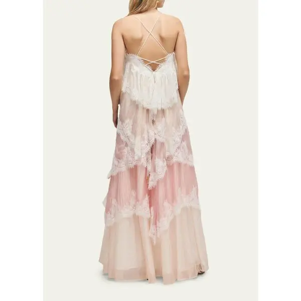 Aje Ophelia Tiered Lace Gown