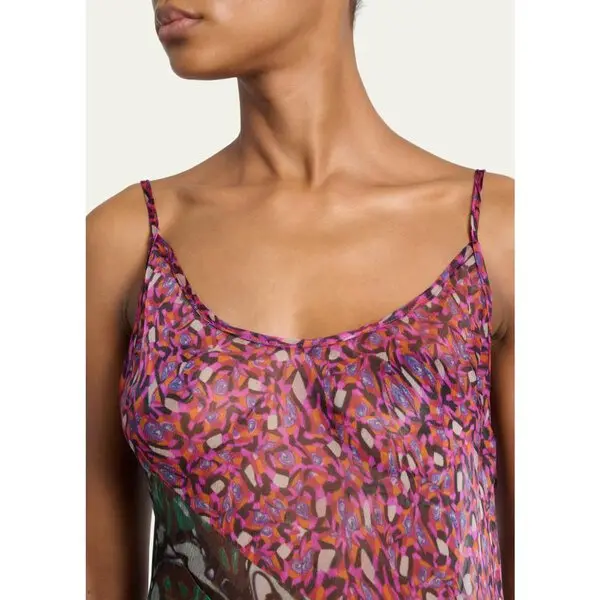 Dries Van Noten Crisanna Colorblock Silk Asymmetric Top
