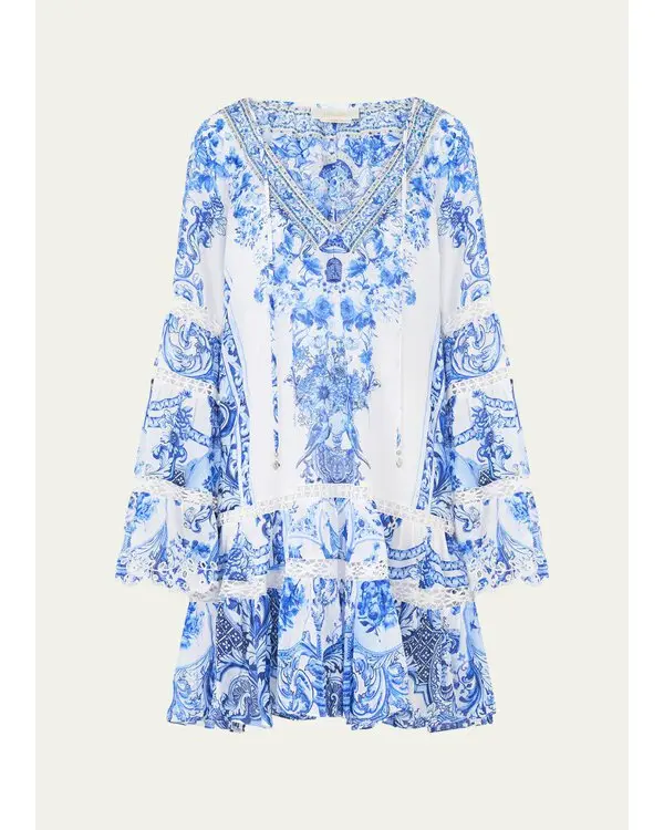 Camilla A-line Gathered Mini Dress
