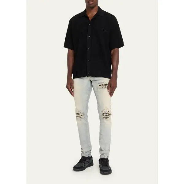 Amiri Crochet-knit Mesh Cotton Shirt