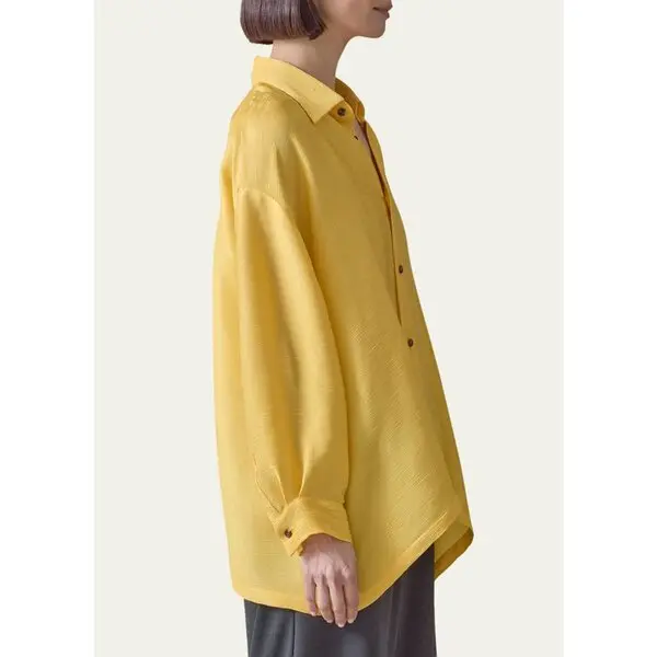 Eskandar A-line Silk Plisse Shirt