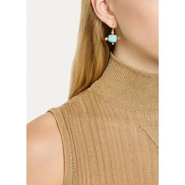 Judy Geib 18k Boulder Square Drop Earrings