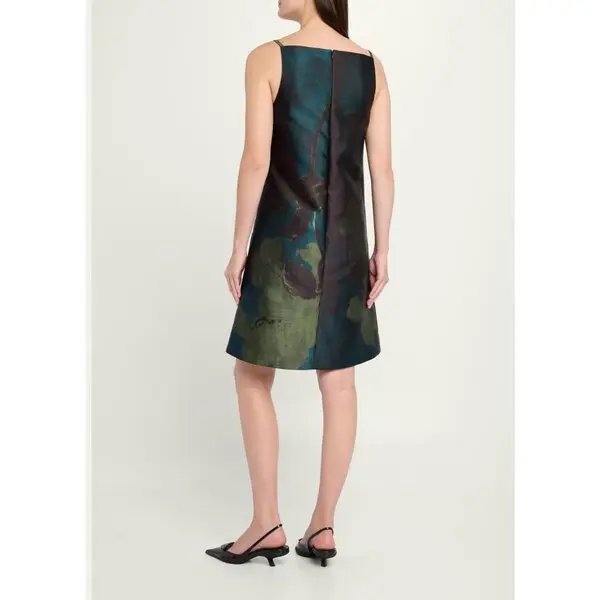 Rickie Freeman For Teri Jon Floral-print Mikado Mini Shift Dress