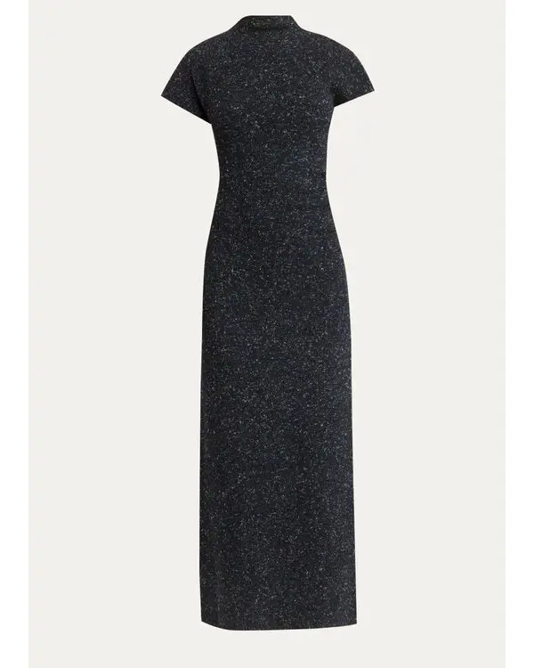 Proenza Schouler Abie Donegal-effect Knit Wool Maxi Dress - Black Multi