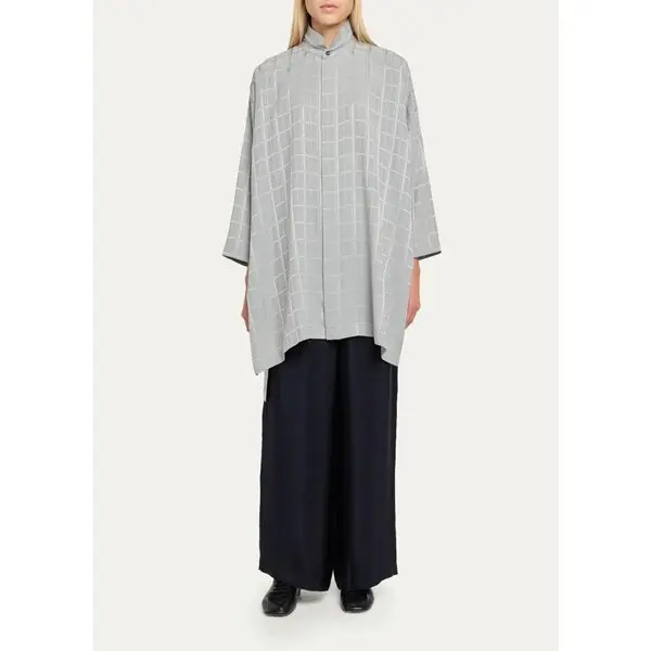 Eskandar Silk Crepe Flared Trousers