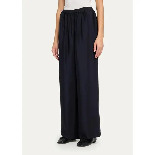 Eskandar Silk Crepe Flared Trousers