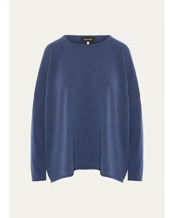 Eskandar A-line Cashmere Sweater - Deep Blue