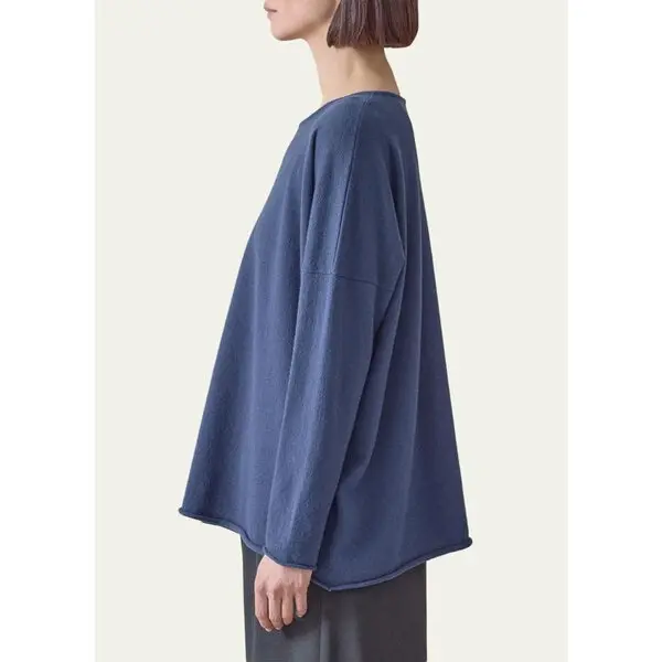 Eskandar A-line Cashmere Sweater - Deep Blue
