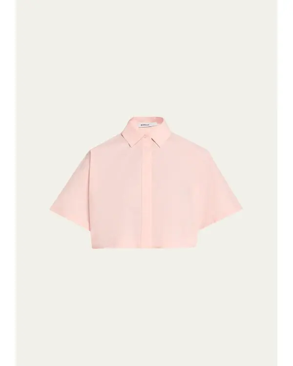 Simkhai Blair Cropped Short-sleeve Shirt