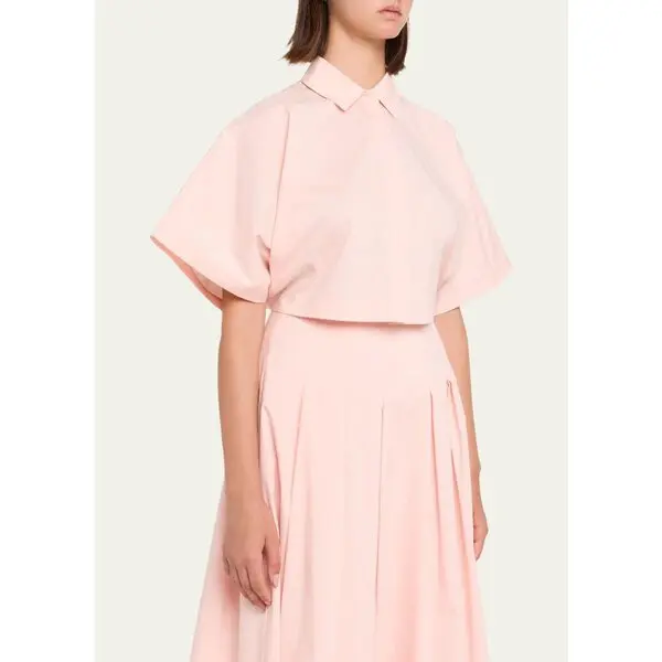 Simkhai Blair Cropped Short-sleeve Shirt