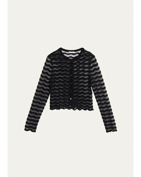Simkhai Maxime Sheer Wavy Knit Cardigan