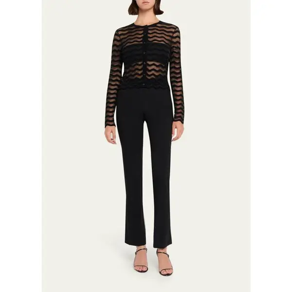 Simkhai Maxime Sheer Wavy Knit Cardigan