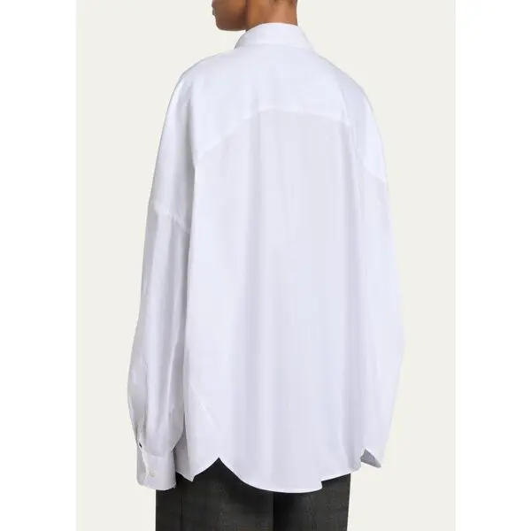 Dries Van Noten Embroidered Cotton Poplin Oversized Shirt