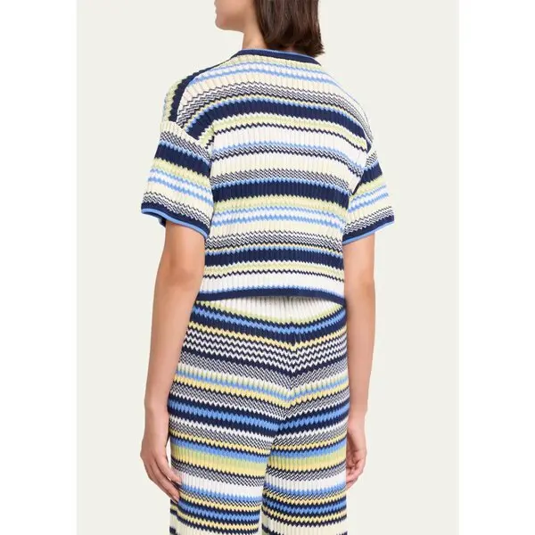 Simkhai Tenley Short-sleeve Knit Crop Top