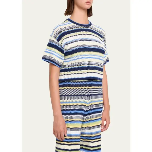 Simkhai Tenley Short-sleeve Knit Crop Top