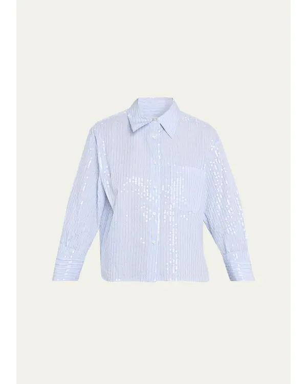 TWP J. D. Sequined Striped Shirt
