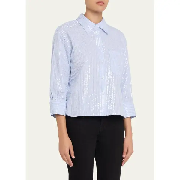 TWP J. D. Sequined Striped Shirt