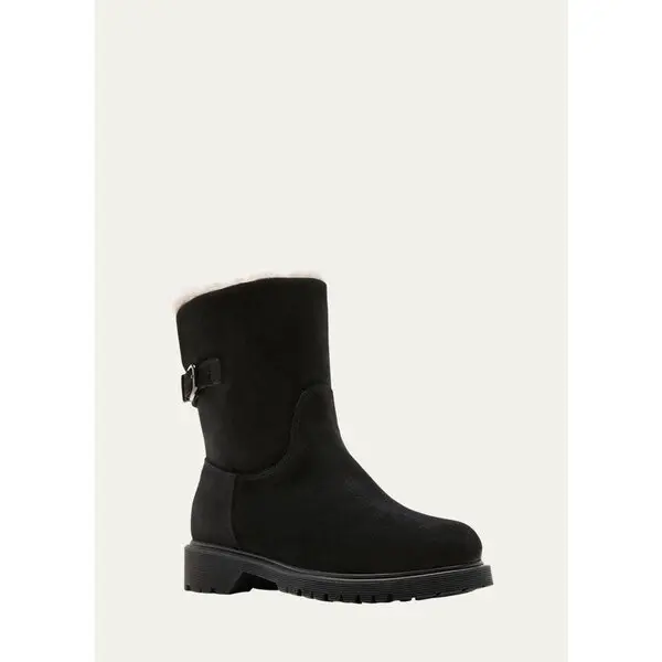 La Canadienne Hadley Shearling-lined Suede Boots - Black
