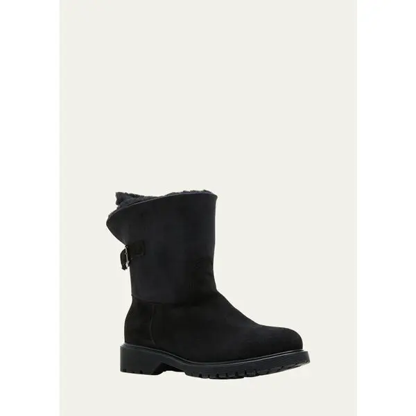 La Canadienne Hadley Shearling-lined Suede Boots - Black