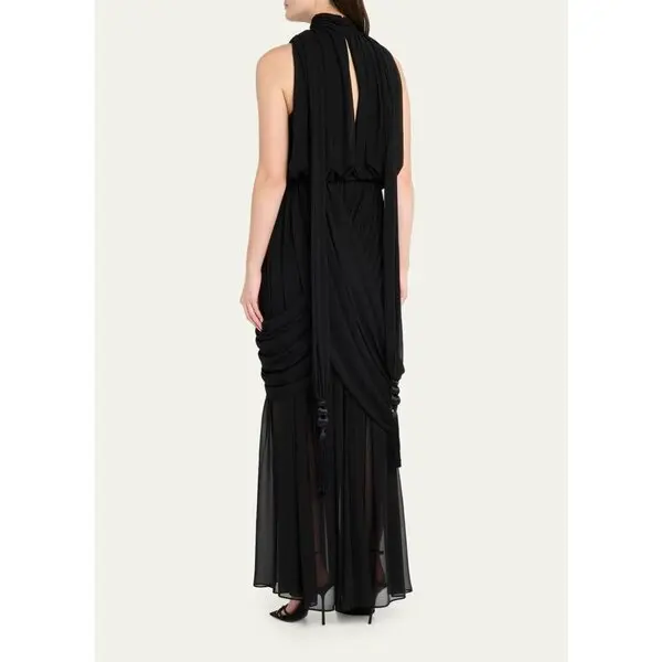 ET OCHS Arabella Plunging Draped Column Gown