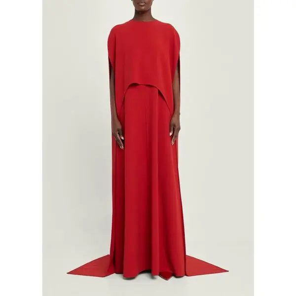 Michael Kors Stretch-wool Column Cape Gown