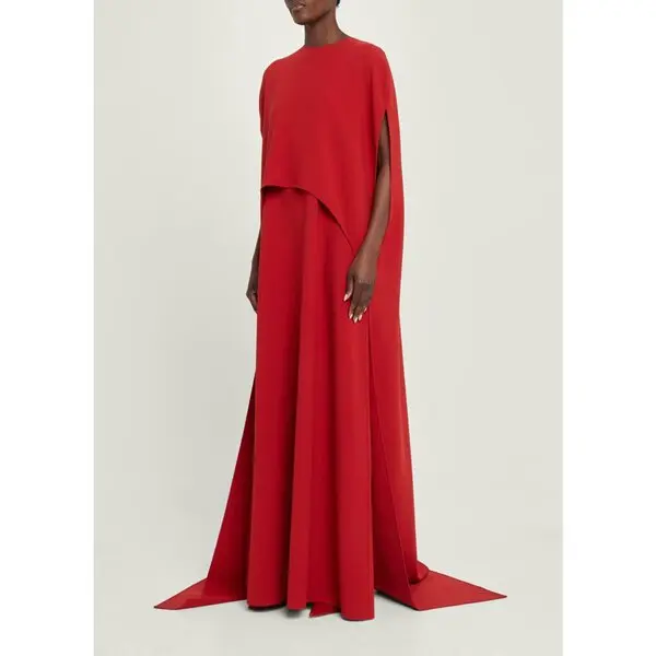 Michael Kors Stretch-wool Column Cape Gown
