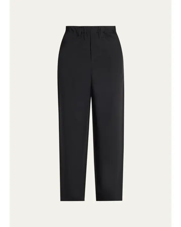 Issey Miyake Flat Front Elastic-waistband Trousers