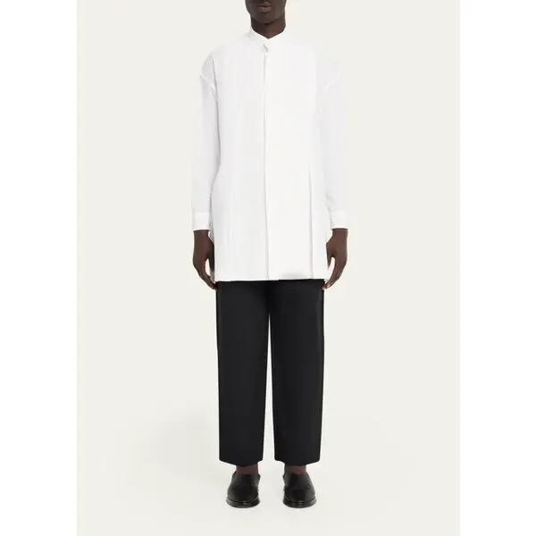 Issey Miyake Flat Front Elastic-waistband Trousers