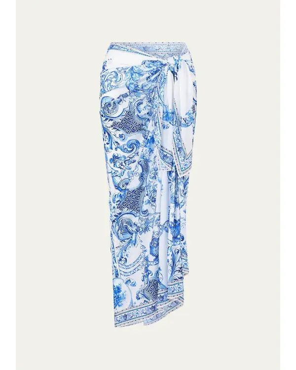 Camilla Panoramic Multiwear Long Sarong Coverup - Ceramic
