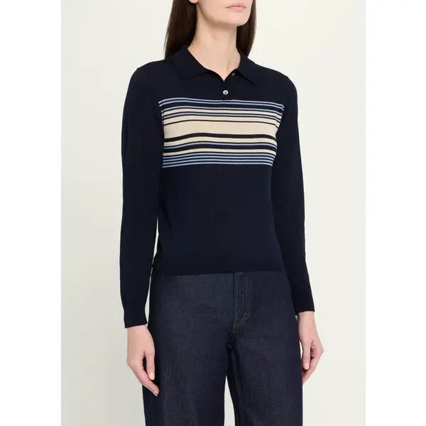 Still Here Striped Polo Sweater