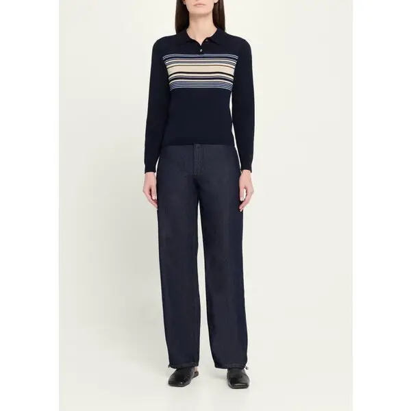 Still Here Striped Polo Sweater