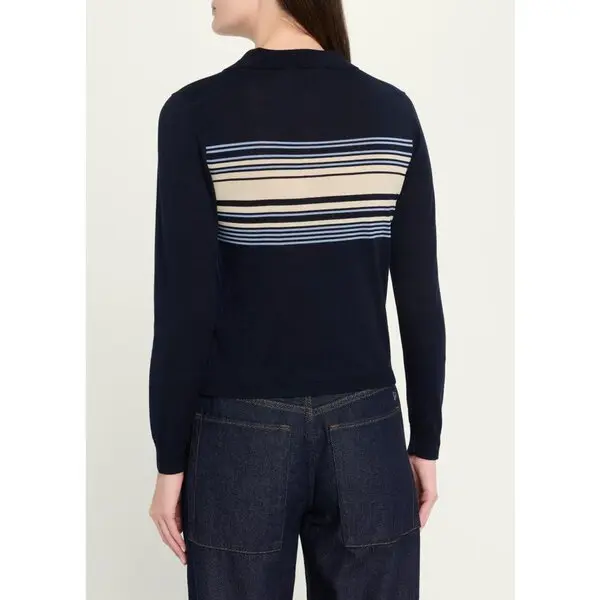 Still Here Striped Polo Sweater