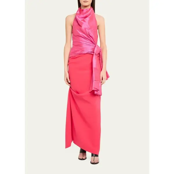 Christopher John Rogers Silk Sarong Top