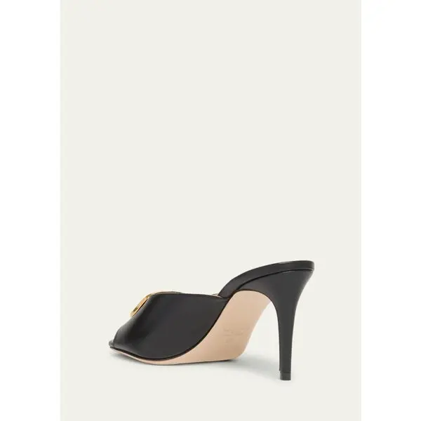 Valentino Garavani 80mm Vlogo Signature Leather Mule Pumps