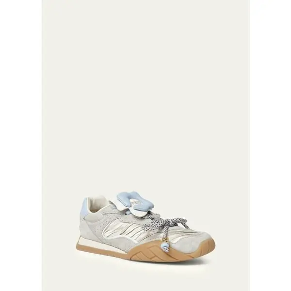 Fendi Wave Pulse Mixed-media Low-top Sneakers - Grey