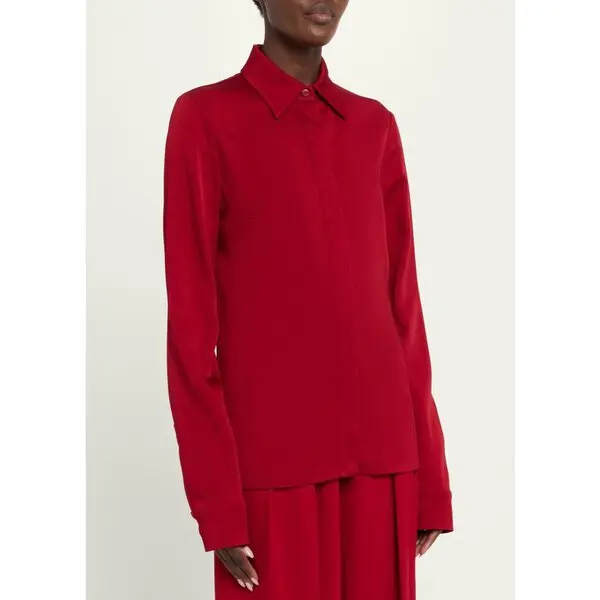 Michael Kors Point Collar Satin Shirt