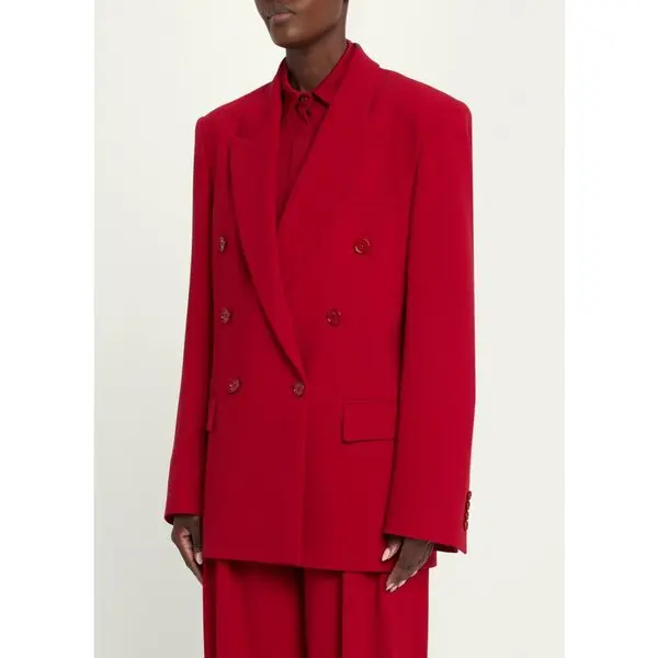 Michael Kors Double Breasted Virgin Wool Blend Blazer