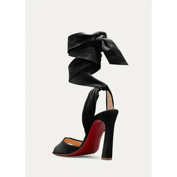 CHRISTIAN LOUBOUTIN Rose Amelie Ankle-wrap Red Sole Sandals
