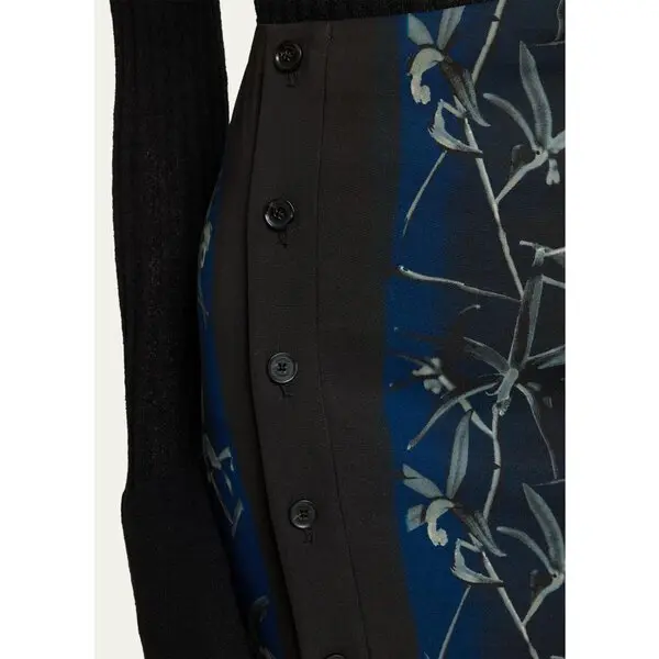 Proenza Schouler Anais Floral-print Button-side Midi Skirt