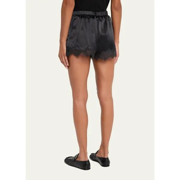 RE/DONE Jennie Lace-trim Satin Shorts