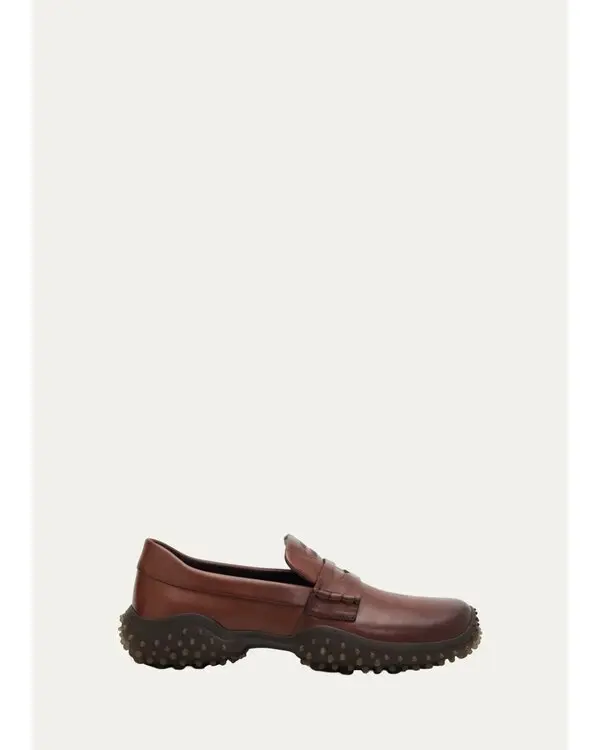 Miu Miu Bubble Leather Penny Loafers