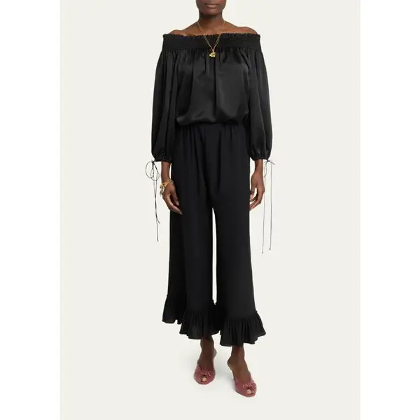 Chloé Silk Off-the-shoulder Top