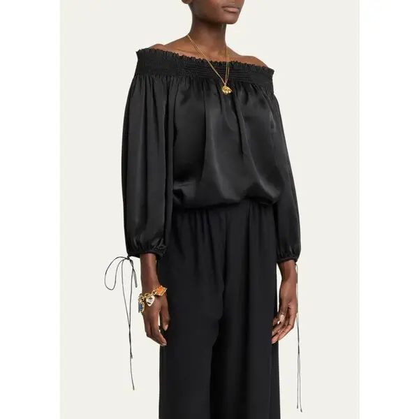 Chloé Silk Off-the-shoulder Top