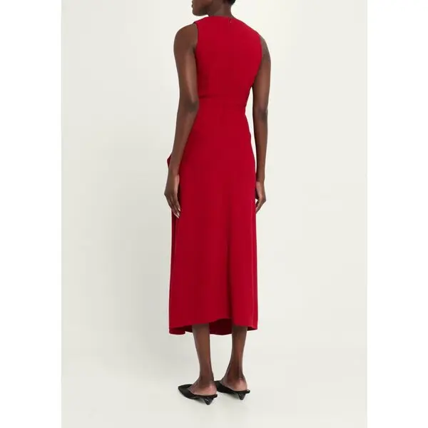 Michael Kors Pleated Wool-blend Gathered Midi Dress