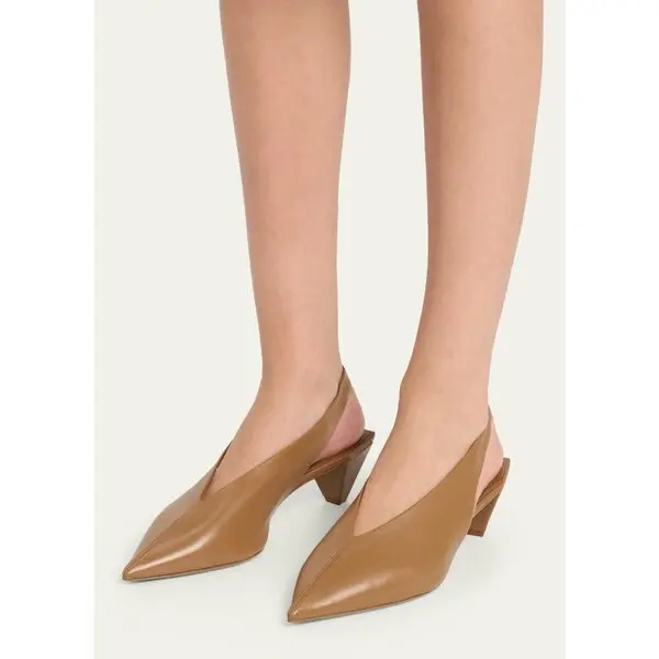 Loewe 45mm Origami Cubic Leather Slingback Pumps