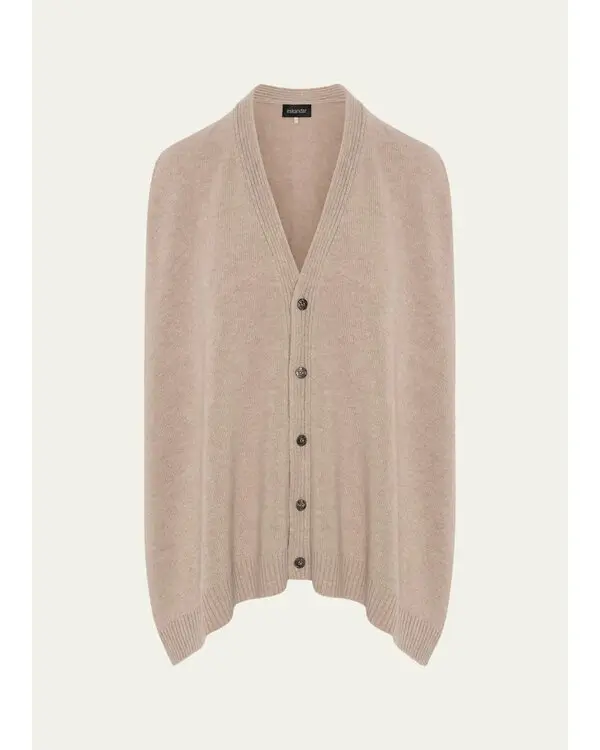 Eskandar V-neck Cashmere Vest - Sandstone