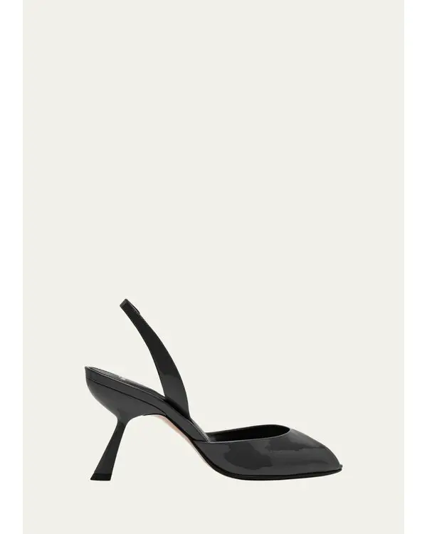 ALEXANDRE BIRMAN 85mm Miranda Patent Leather Peep-toe Pumps - Black