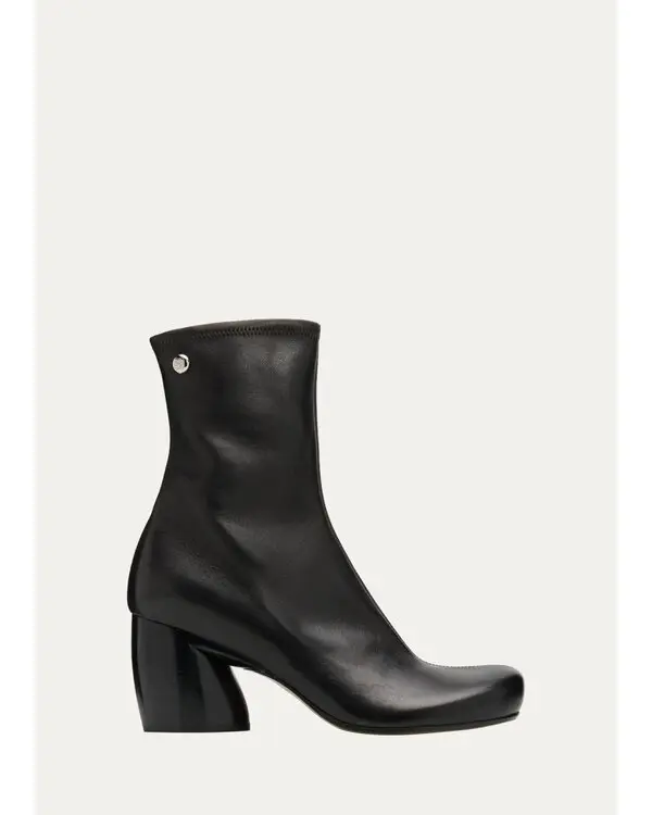 Loewe 70mm Oval Leather Zip Ankle Booties