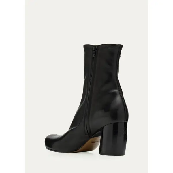 Loewe 70mm Oval Leather Zip Ankle Booties