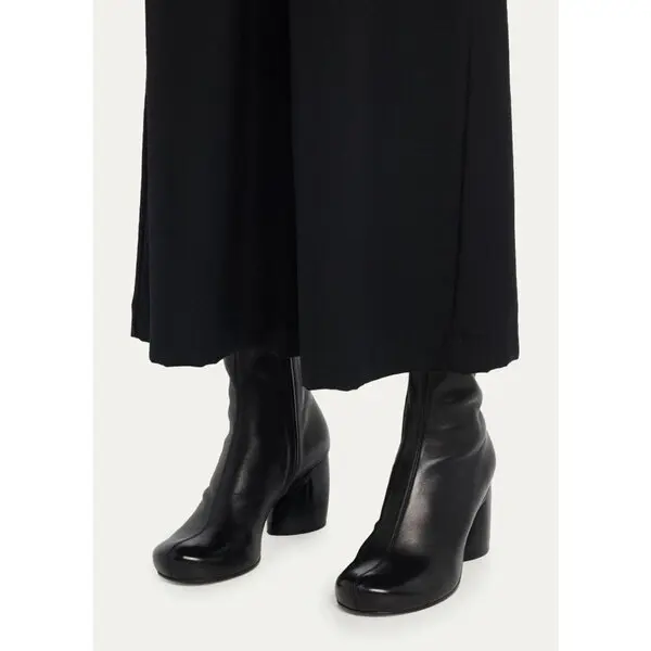 Loewe 70mm Oval Leather Zip Ankle Booties
